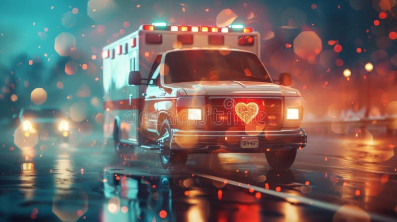 An Abstract Representation of a Heart in an Emergency Contrasted with ...