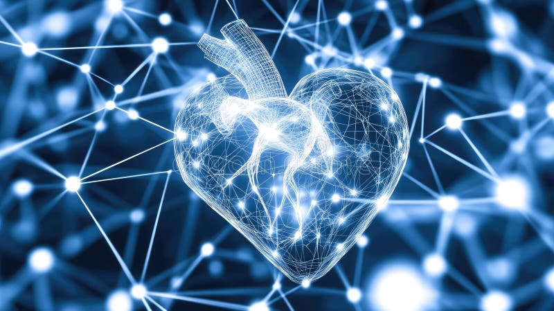 An Abstract Representation of a Heart with Network Connections and ...