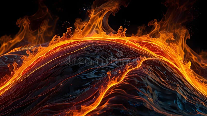 An Abstract Representation of Heat with Fire-like Waves and Glowing ...