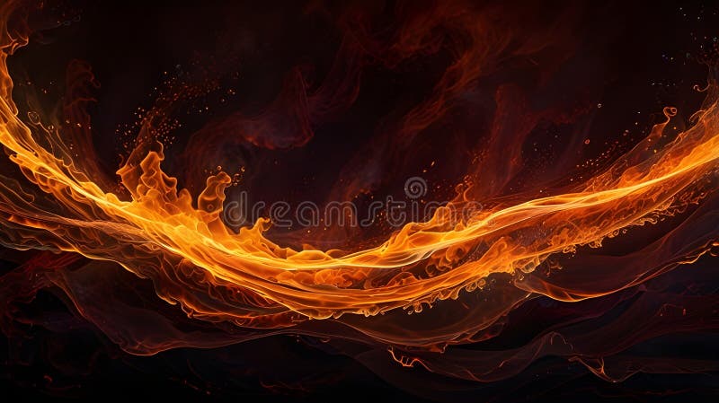 An Abstract Representation of Heat with Fire-like Waves and Glowing ...
