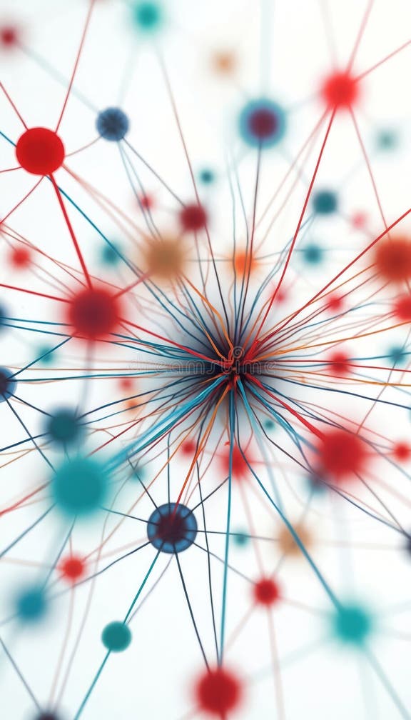 Abstract Representation Hidden Markov Model. AI Concept of Data Nodes ...