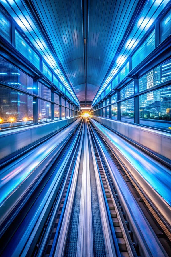 Business Concept - High Speed Abstract MRT Track of Motion Light for ...