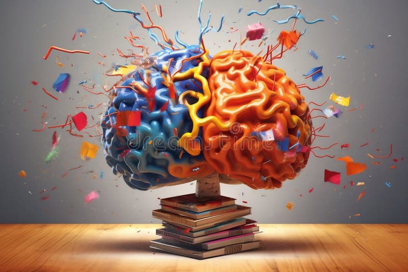 Abstract Representation of a Human Brain Bursting with Creative Energy ...