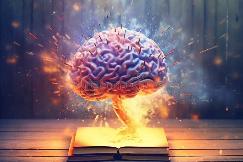 Abstract Representation of a Human Brain Bursting with Creative Energy ...