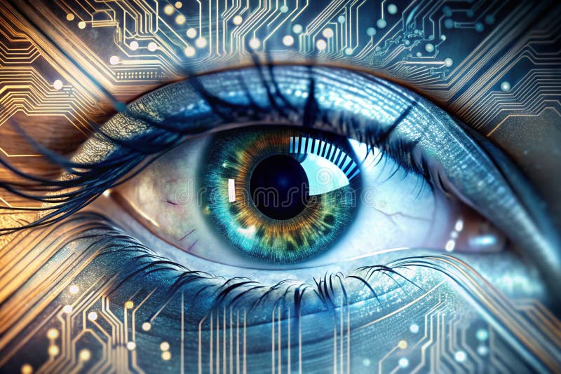 AI and Human Perception: Merging Technology with Human Vision Stock ...