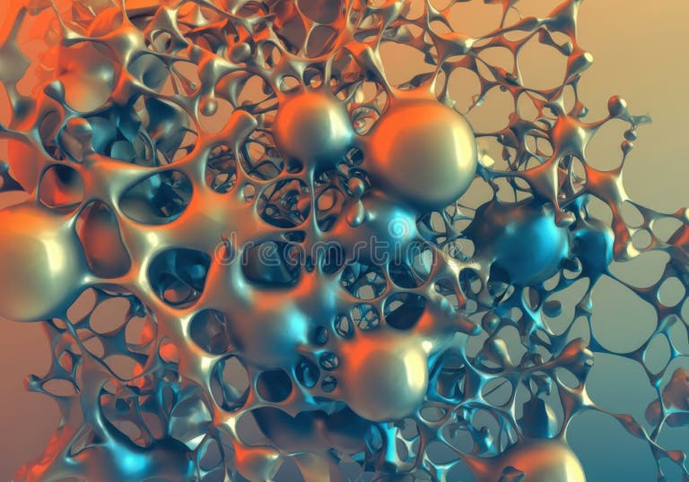 Abstract Representation of Interconnected Bubbles and Organic Shapes ...