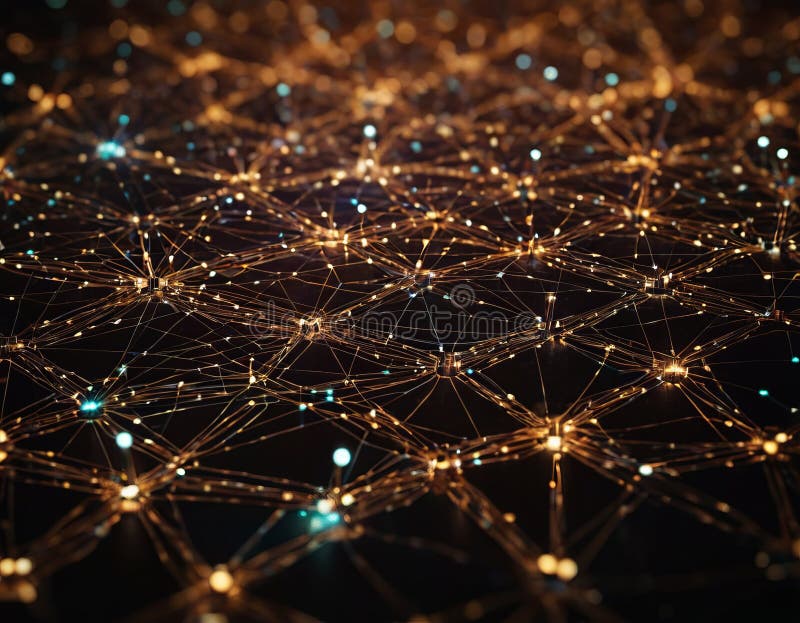 Abstract Representation Of Interconnected Data Nodes Digital Matrix Binary Code Transmission 6721