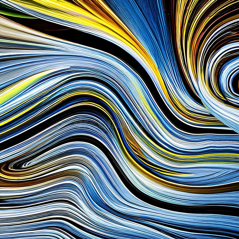 An Abstract Representation of Interconnected Energies, with Swirling ...