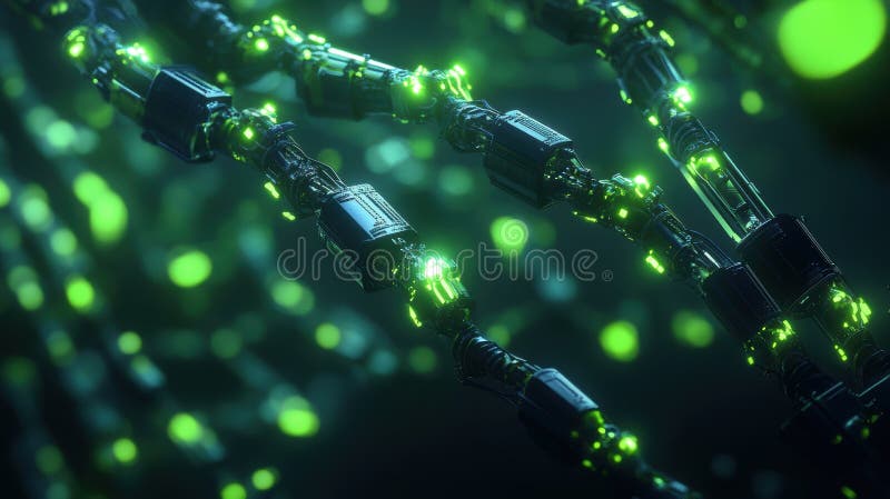 Abstract Representation of Interconnected Glowing Green Technology ...
