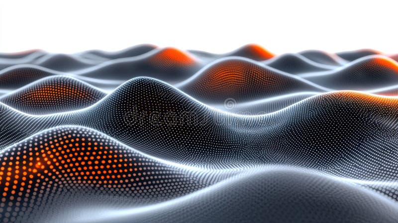Abstract Representation of Interconnected Grids with Glowing Points ...