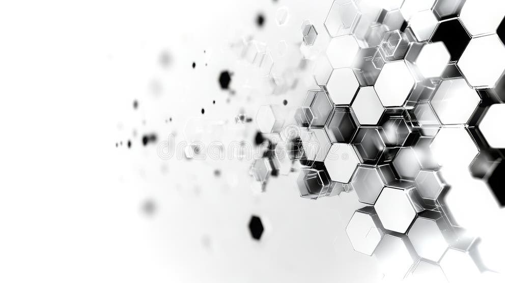 Abstract Representation of Interconnected Hexagonal Shapes in High ...