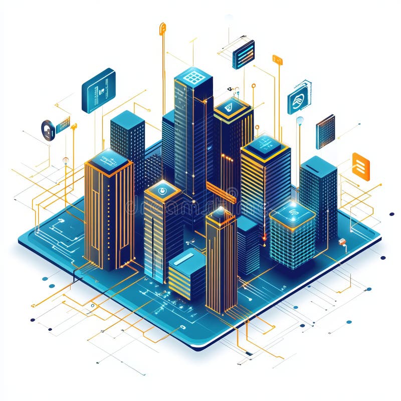Abstract Representation of IoT in Smart Building Environments Stock ...