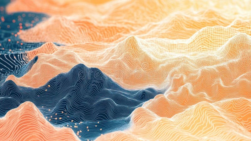 Abstract Representation of Layered Terrain in Vibrant Colors and ...