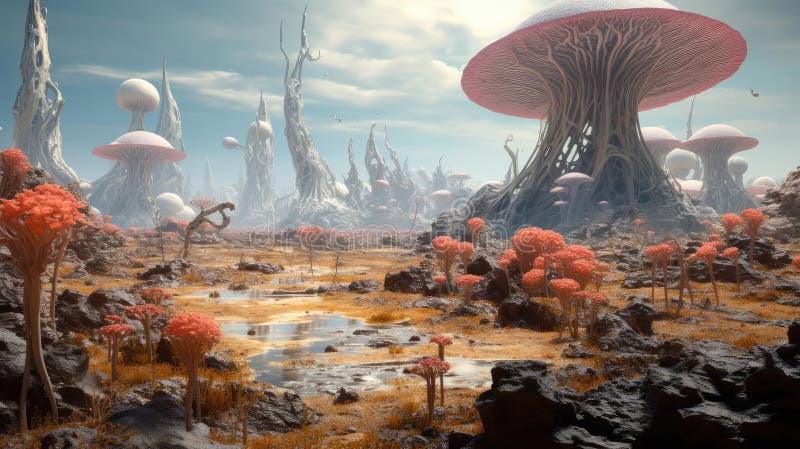 Life on Another Planet stock illustration. Illustration of globe ...