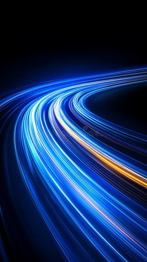 Abstract Representation of Light Trails and Motion Streaks in Blue ...