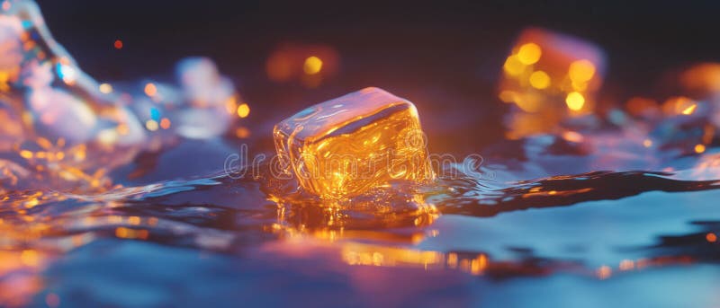 Abstract Representation of Liquid Mercury Cubes with Glitter ...