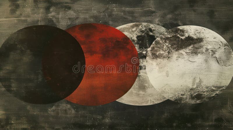 Abstract Representation of Lunar Phases with Overlapping Circles and ...