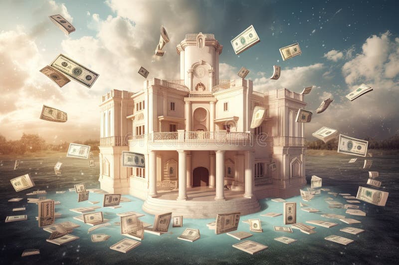 An Abstract Representation of a Luxury Mansion with Architectural ...