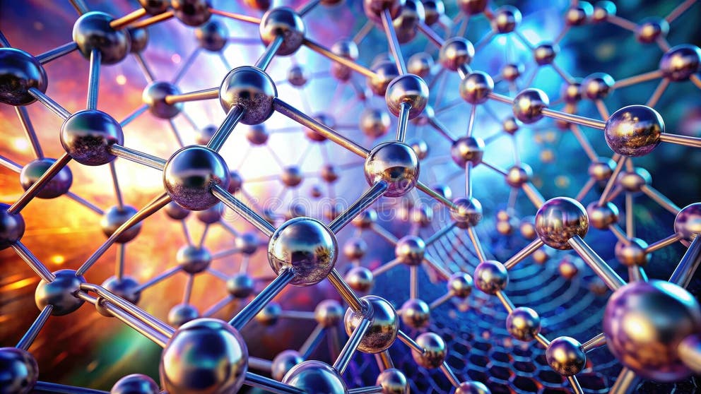 Abstract Representation of Molecular Structure and Atomic Bonds in a ...