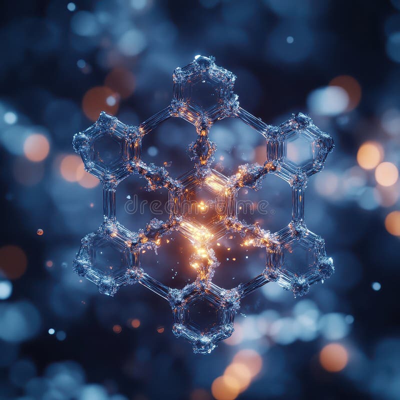 Abstract Representation of Molecular Structure with Glowing Elements ...