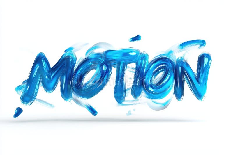 Abstract Representation of Motion with Dynamic Blue Lettering in a ...