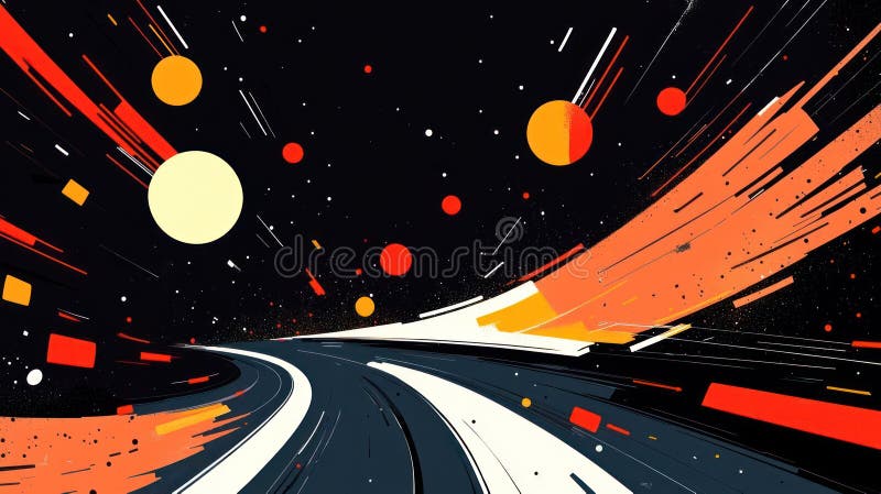Abstract Representation of Motion through Space with Vibrant Colors and ...