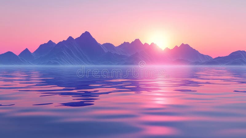 An Abstract Representation of a Mountain Landscape from a Bygone Era ...