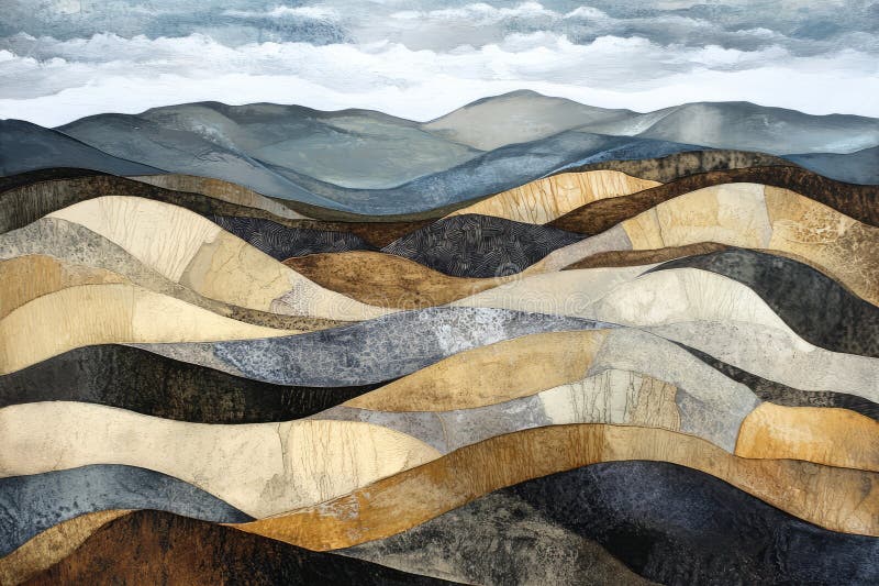 Abstract Representation of Mountain Ridges and Valleys from an Aerial ...