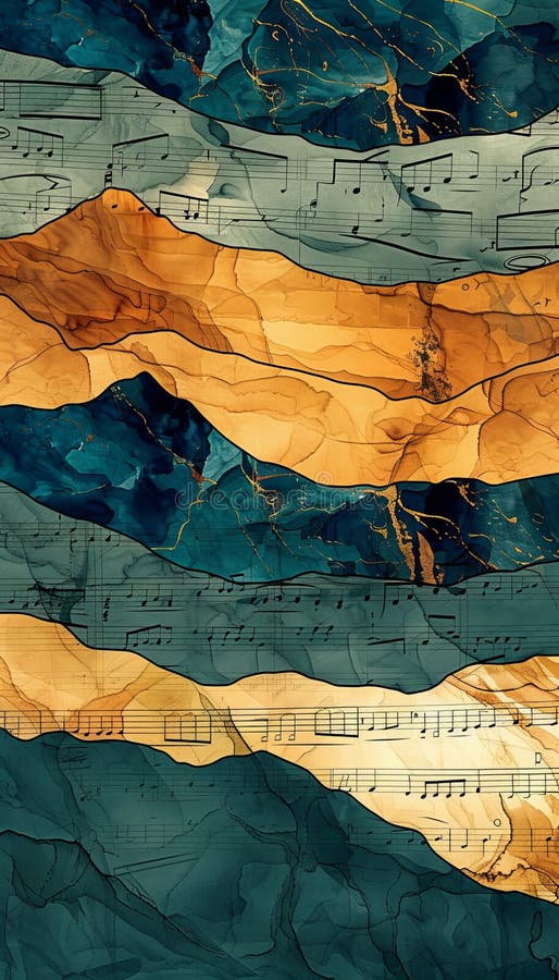 Abstract Representation of Music with Vibrant Lines Evoking Rhythm and ...
