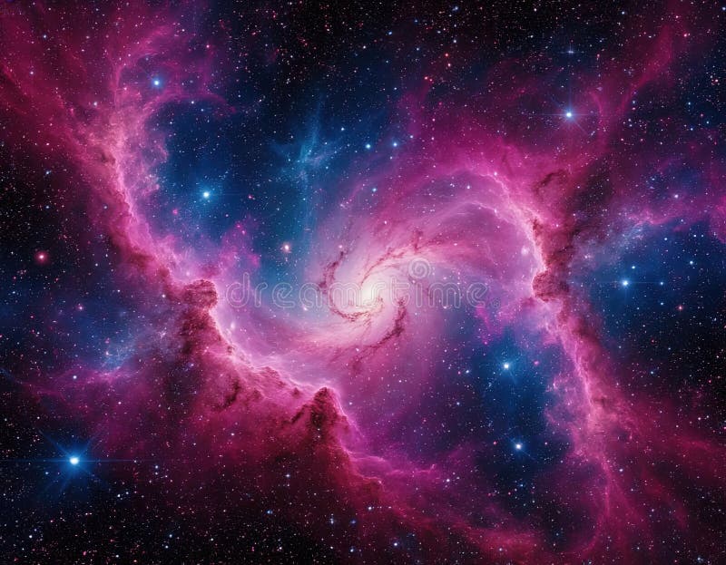 Abstract Representation of a Nebula with Digital Glitch Effects. Stock ...