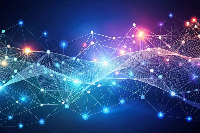 Wave of Dots and Weave Lines. Abstract Background. Network Connection ...