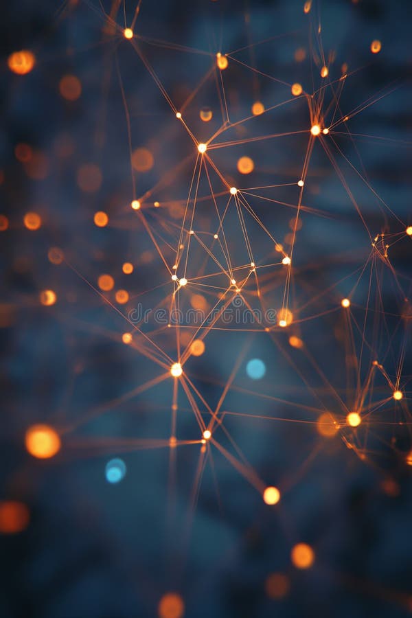 Abstract Representation of Network Connections with Glowing Points and ...