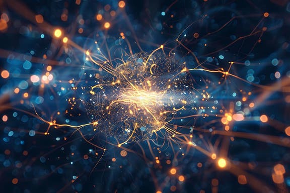 Abstract Representation of a Neural Network or Cosmic Energy Stock ...