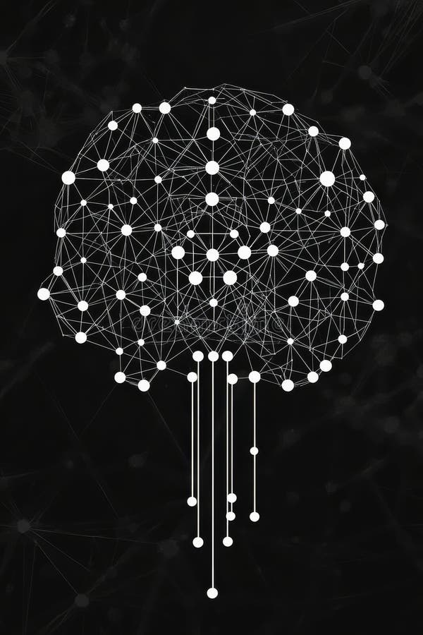 Abstract Representation of Neural Network with Human Silhouette Stock ...