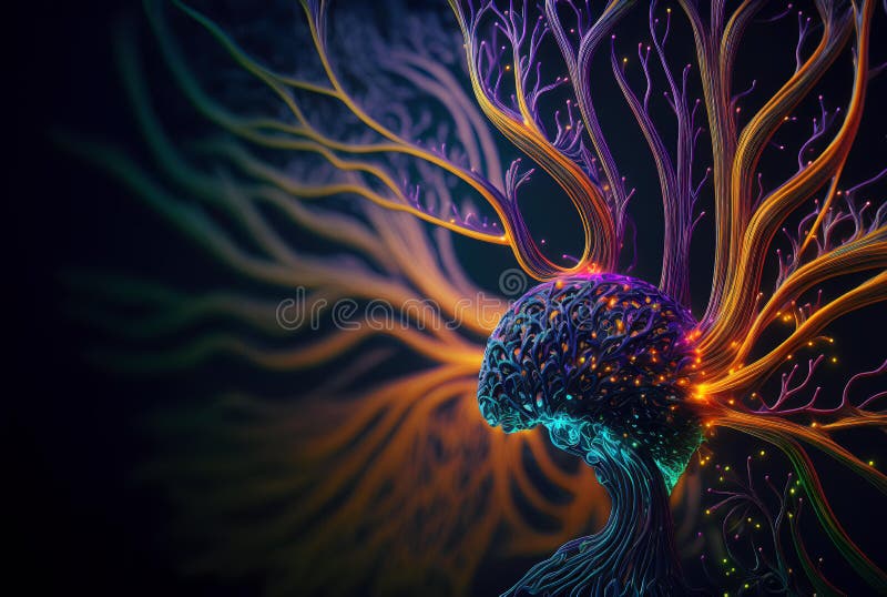 Abstract Representation of Neural Pathway (AI Generated) Stock ...