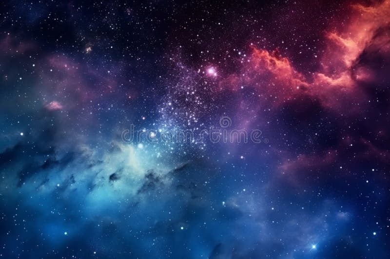 Abstract Representation of the Night Sky, Brimming with Stars, Nebulae ...