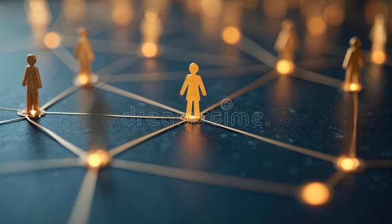 Abstract Representation of Organizational Structure. Connected Figures ...