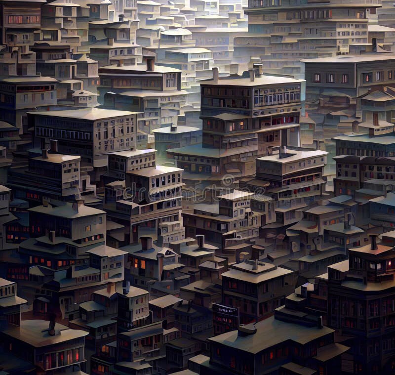 Crowded city stock illustration. Illustration of abstract - 288108275