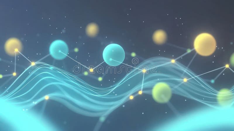 Abstract Representation of Particles and Waves, Illustrating Concepts ...