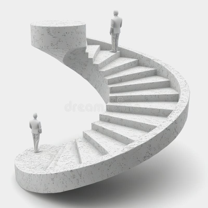 Abstract Representation of Progress and Ambition with Two Figures on a ...