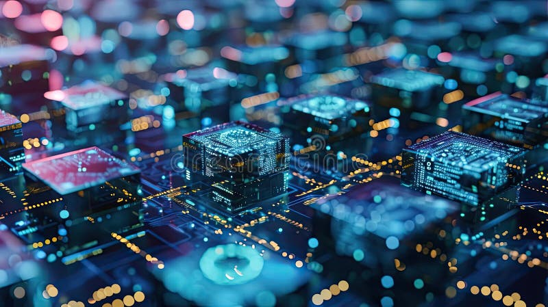 Abstract Representation of a Quantum Computer Stock Illustration ...