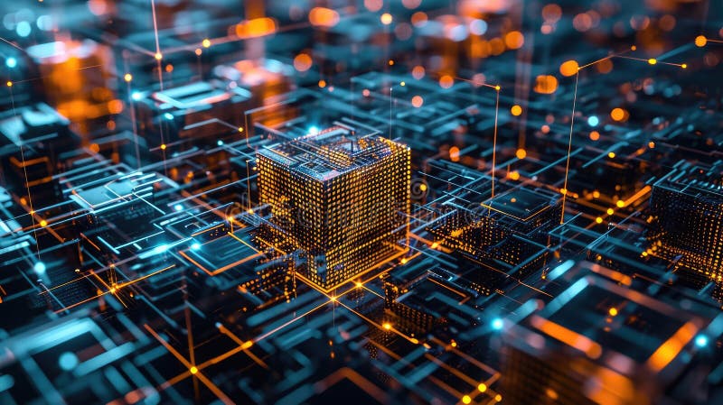 Abstract Representation of a Quantum Computer Stock Photo - Image of ...