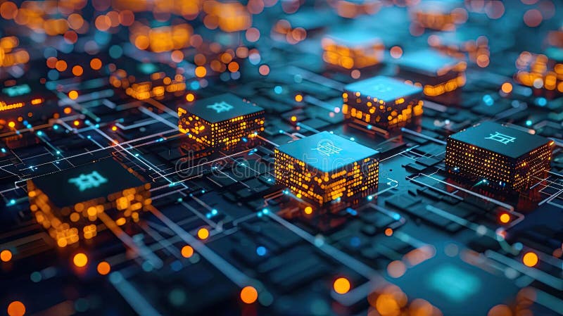 Abstract Representation of a Quantum Computer Stock Illustration ...