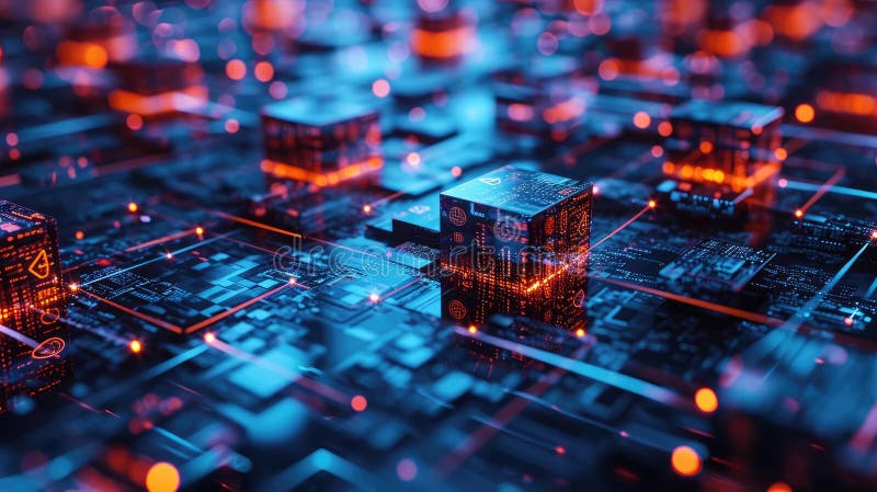 Abstract Representation of a Quantum Computer Stock Illustration ...