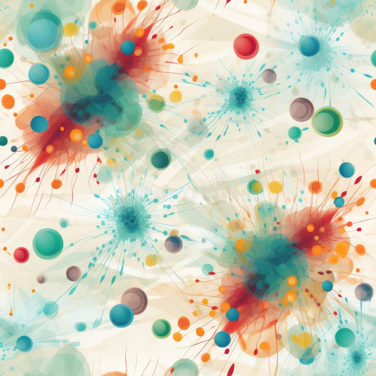 Abstract Representation of Quantum Particles Electrons, Protons, and ...