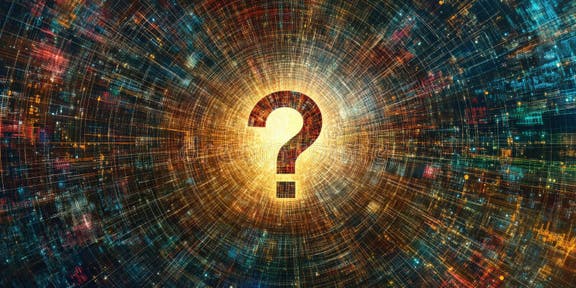 Abstract Representation of a Question Mark in a Cosmic Background Stock ...