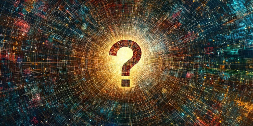 Abstract Representation of a Question Mark in a Cosmic Background Stock ...