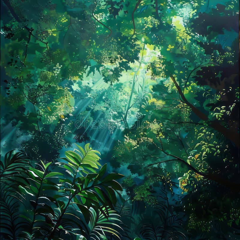 Abstract Representation of Rainforest Canopy. Stock Illustration ...