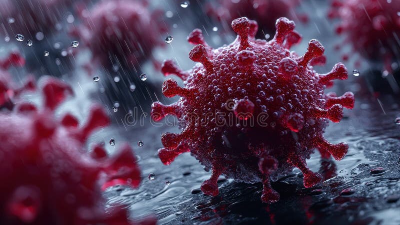 Abstract Representation of a Red Virus Symbolizing the Concept of ...