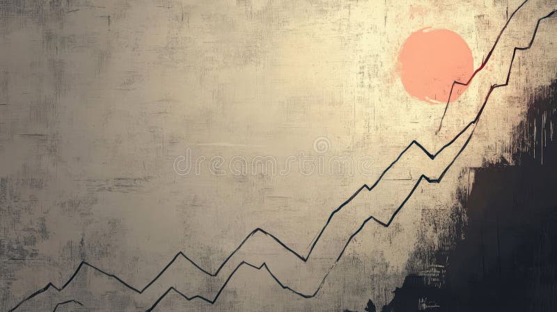 Abstract Representation of a Rising Trend with a Sun in the Background ...